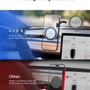 LISEN for Tesla Phone Mount Holder, for MagSafe Car Mount [20 Strongest Magnets] 2023 Tesla Model 3/Y/X/S Accessories, Adjustable Tesla iPhone Mount Compatible with iPhone 14 13 12 Pro Max Plus