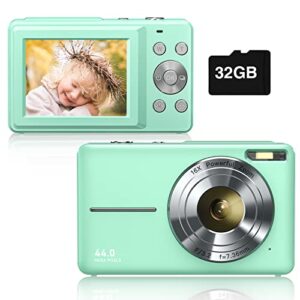 digital camera 1080p 44mp kids camera digital point and shoot camera with 32gb memory card,16x zoom vlogging camera for children boys girls students