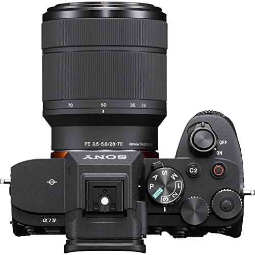 Camera Bundle for Sony a7 IV Mirrorless Camera with FE 28-70mm f/3.5-5.6 OSS and E 55-210mm f/4.5-6.3 OSS Lens + Accessories (128GB, Photo/Video Editing Software, and More)