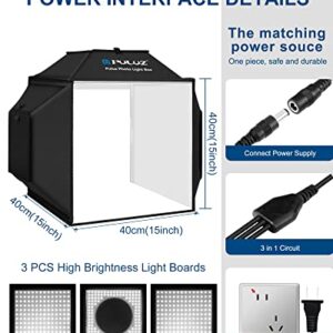 PULUZ Photo Studio Soft Box,16x16 inches Portable Light Box Photography Shooting Tent Kit with Hight CRI 480 LED Lights & 4 Color Backdrops for Product Photography