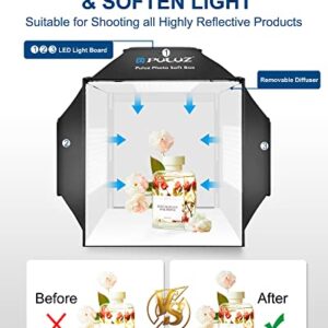 PULUZ Photo Studio Soft Box,16x16 inches Portable Light Box Photography Shooting Tent Kit with Hight CRI 480 LED Lights & 4 Color Backdrops for Product Photography