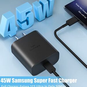 45W Samsung Super Fast Charger Type C, USB C Android Phone Charger Fast Charging for Samsung Galaxy S23 Ultra/S23 Plus/S22 Ultra/S22+/S22/S21 ultra/S20/Note 20,10 FT Cable with PPS Wall Charger Block