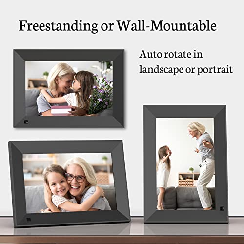 BSIMB 32GB WiFi Digital Picture Frame 8 Inch, Digital Photo Frame HD IPS Touch Screen Motion Sensor, Easy Setup to Upload Photos/Videos via App, Email, Auto-Rotate, Wall-Mounted, Gift for Grandparents