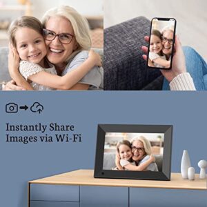 BSIMB 32GB WiFi Digital Picture Frame 8 Inch, Digital Photo Frame HD IPS Touch Screen Motion Sensor, Easy Setup to Upload Photos/Videos via App, Email, Auto-Rotate, Wall-Mounted, Gift for Grandparents