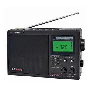 c. crane ccradio 3 long range reception am, fm, noaa weather plus alert and 2-meter ham band portable digital radio with bluetooth