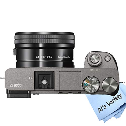 Sony a6000 Mirrorless Digital Camera(Graphite) with 16-50mm Lens + 32GB Card, Tripod, Case, and More (18pc Bundle)