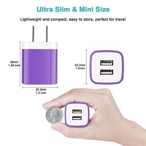 Android Charger, Fast 2-Pack Dual Port Fast Charging Block 6FT Micro USB Cable Android Phone Charger for Samsung Galaxy S7 Edge S6 S5 J7V J7 J3 J3V J5 J8 Note 5, LG K20 K50 K40, Moto G5 G4 E6 E5 E4