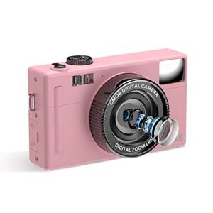 camnoon 1080p compact digital camera 48mp 3.0 inch lcd screen auto focus 16x digital zoom anti shake smile capture, beauty built-in flash battery selfie mirror kids teen friends