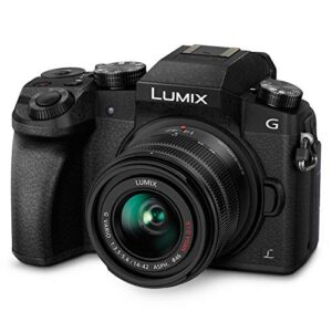 panasonic lumix g7 4k digital camera, with lumix g vario 14-42mm mega o.i.s. lens, 16 megapixel mirrorless camera, 3-inch lcd, dmc-g7kk (black)