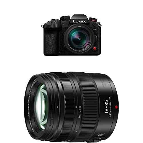 Panasonic LUMIX GH6 Mirrorless Micro Four Thirds Camera w/ 12-60mm F2.8-4.0 Leica Lens Kit, Unlimited C4K/4K 4:2:2 10-bit Video Recording (DC-GH6LK) + G X Vario II 12-35mm F2.8 ASPH Lens (H-HSA12035)