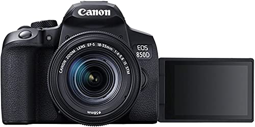 Camera EOS 850D (Rebel T8i) DSLR Camera w/ 18-55mm Lens + 75-300mm III Lens + 420-800mm Zoom Lens + Wide Angle + Telephoto Lens + 128GB Memory + Case + Tripod + Filter Kit + Pro Bundle