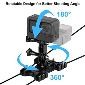 Fence Mount for GoPro Hero Action Camera Chain Link Backstop Fence Mount for Mevo Start, iPhone, Smart Phones for Recording Baseball Softball Tennis Football Games (with Backup Rope)