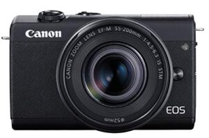 canon eos m200 compact mirrorless digital vlogging camera with ef-m 15-45mm lens, vertical 4k video support, 3.0-inch touch panel lcd, built-in wi-fi, and bluetooth technology, black