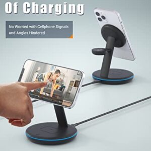 Magnetic Wireless Charger 3 in 1, PEXXUS 15W Fast Mag-Safe Charger Stand Wireless Charging Station for iPhone 14 13 12 Pro/Max/Mini,AirPods Pro/3/2, Apple Watch 7/6/SE/5/4/3/2(QC3.0 Adapter Included)