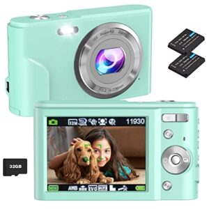 digital camera, bofypoo autofocus kids vlogging camera fhd 1080p 48mp with 32gb memory card, 16x zoom point and shoot digital camera, compact camera for teens,beginners