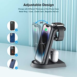 Charging Station 3 in 1 for Apple Multiple Devices Fast Charging Stand Dock for iPhone 14 13 12 11 Pro X Max XS XR 8 7 Plus 6s 6 /Airpods/Wireless Charger for Apple Watch 8/Ultra/7/6/SE/5/4/3/2