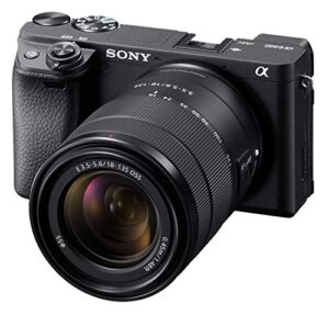 sony alpha a6400 mirrorless camera: compact aps-c interchangeable lens digital camera with real-time eye auto focus, 4k video, flip screen & 18-135mm lens – e mount compatible cameras – ilce-6400m/b