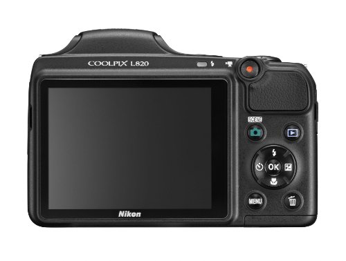 Nikon COOLPIX L820 16 MP CMOS Digital Camera with 30x Zoom Lens and Full HD 1080p Video (Black) (OLD MODEL) (Renewed)