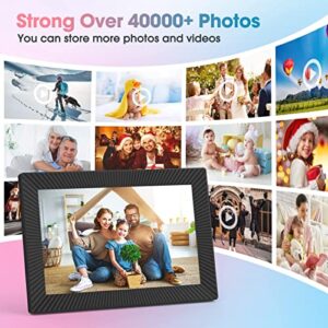 Digital Picture Frame, 10.1 Inch WiFi Digital Picture Frame Share Photos and Videos from Anywhere, Touch Screen Display- Gift for Friends and Family (Black108)