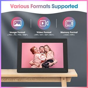 Digital Picture Frame, 10.1 Inch WiFi Digital Picture Frame Share Photos and Videos from Anywhere, Touch Screen Display- Gift for Friends and Family (Black108)