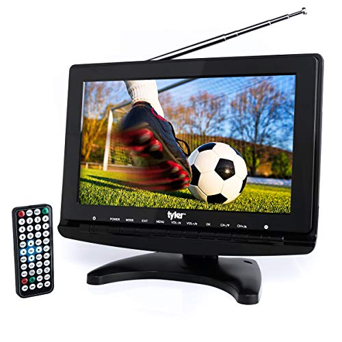 Tyler TTV706 10” Portable Widescreen 1080P LCD TV with Detachable Antennas, HDMI, USB, RCA, FM Radio, Built in Digital Tuner, AV Inputs, AC/DC, (3) Antennas, and Remote Control