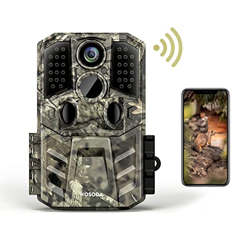 WOSODA WiFi Trail Camera 30MP 4K Hunting Camera with 120° Wide-Angle Motion, Night Vision Motion Activated for Wildlife Deer Scouting Hunting