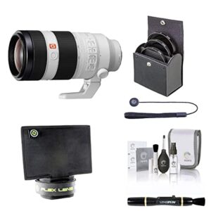 sony fe 100-400mm f/4.5-5.6 gm oss lens for sony e, bundle with prooptic 77mm filter kit, flex lens shade, lens cleaner, cleaning kit, lens cap tether