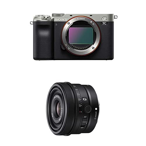 Sony Alpha 7C Full-Frame Mirrorless Camera - Silver (ILCE7C/S) with Sony FE 24mm F2.8 G Full-Frame Ultra-Compact G Lens