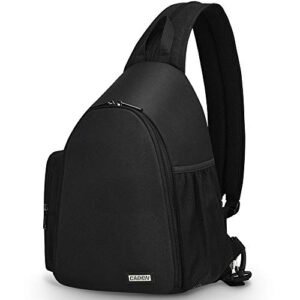 caden camera bag sling backpack, camera case backpack with tripod holder for dslr/slr mirrorless cameras (canon nikon sony pentax) black