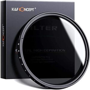 K&F Concept 46mm Variable ND2-ND400 ND Lens Filter (1-9 Stops) for Camera Lens, Adjustable Neutral Density Filter with Microfiber Cleaning Cloth (B-Series)