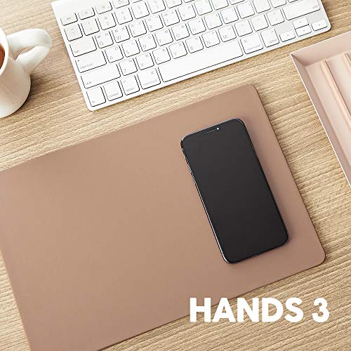 POUT HANDS3 Qi Wireless Charging Mouse Pad Mat for iPhone, Airpod, Samsung Galaxy (Latte Cream)