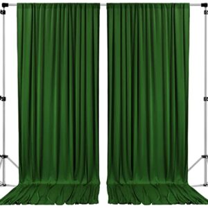 AK TRADING CO. 10 feet x 10 feet Valley Green Polyester Backdrop Drapes Curtains Panels with Rod Pockets - Wedding Ceremony Party Home Window Decorations