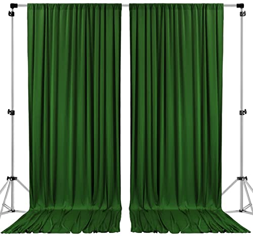 AK TRADING CO. 10 feet x 10 feet Valley Green Polyester Backdrop Drapes Curtains Panels with Rod Pockets - Wedding Ceremony Party Home Window Decorations