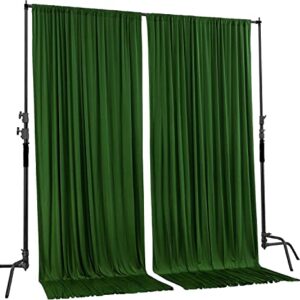 AK TRADING CO. 10 feet x 10 feet Valley Green Polyester Backdrop Drapes Curtains Panels with Rod Pockets - Wedding Ceremony Party Home Window Decorations