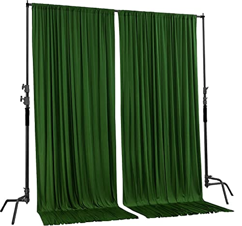 AK TRADING CO. 10 feet x 10 feet Valley Green Polyester Backdrop Drapes Curtains Panels with Rod Pockets - Wedding Ceremony Party Home Window Decorations