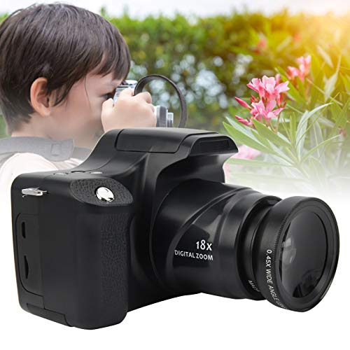 Portable Digital Camera,3.0-Inch LCD Screen SLR Camera,18X Zoom,Support 24 Million Pixels,Suitable for Family Gatherings,Outdoor Travel, Gifts for Children(Black1)