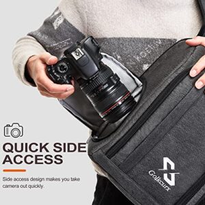 Golkcurx Camera Bag for DSLR/SLR Cameras，Camera Backpack Waterproof for Photographers Dark Grey S