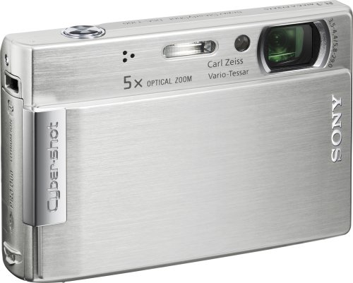 Sony Cybershot DSC-T100 8MP Digital Camera with 5x Optical Zoom and Super Steady Shot (Silver)