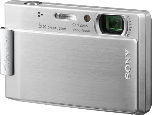 Sony Cybershot DSC-T100 8MP Digital Camera with 5x Optical Zoom and Super Steady Shot (Silver)