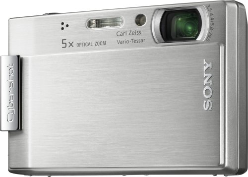 Sony Cybershot DSC-T100 8MP Digital Camera with 5x Optical Zoom and Super Steady Shot (Silver)