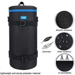 JJC Extra Large Thick Camera Lens Pouch Case for Sony FE 200-600mm Zoom Lens SEL200600G with Reversed Lens Hood & Teleconverte，Camera Lens Carrying Bag Fits Other Lenses Below 5.5 x 14.6(D x L)