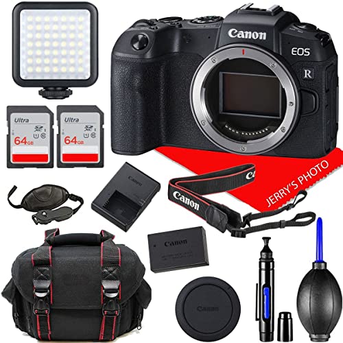 EOS RP Mirrorless Digital Camera (Body Only) with LED Light and 128Gb Additional Memory & More