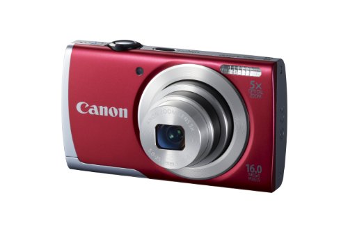 Canon PowerShot A2500 16.0 MP Digital Camera with 5X Optical Zoom and 720p HD Video Recording (Red)