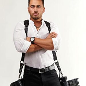 Camera Accessories Dual Harness Two Cameras -Shoulder Leather Strap - Multi Gear Double Camera Accessories DSLR/SLR ProInStyle strap by Coiro