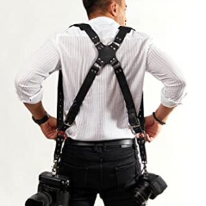 Camera Accessories Dual Harness Two Cameras -Shoulder Leather Strap - Multi Gear Double Camera Accessories DSLR/SLR ProInStyle strap by Coiro