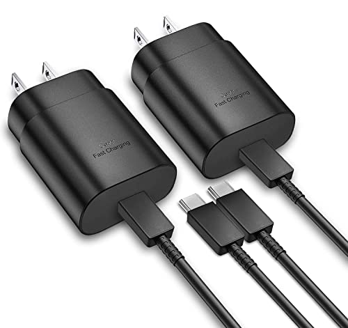 Type C Charger,with C to C Cable 6ft Super Fast Charger 2 Pack,Samsung Wall Charger for Galaxy S23 Ultra/s23/s23+/s22/s22 Ultra/s22+/s21 Ultra/s20 Ultra/Note 20/Note 10/z Fold 3, Super Fast Charging