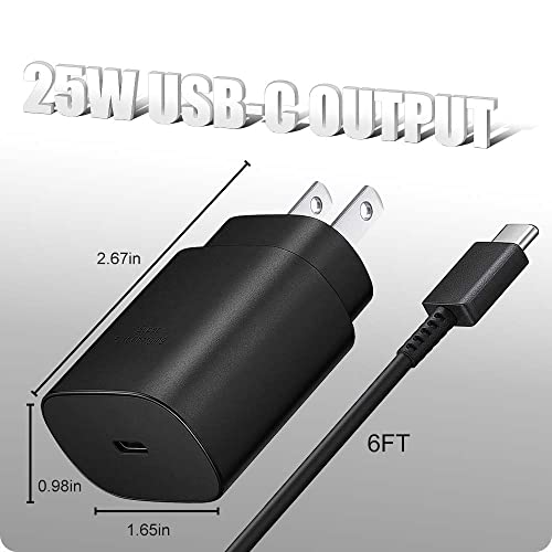 Type C Charger,with C to C Cable 6ft Super Fast Charger 2 Pack,Samsung Wall Charger for Galaxy S23 Ultra/s23/s23+/s22/s22 Ultra/s22+/s21 Ultra/s20 Ultra/Note 20/Note 10/z Fold 3, Super Fast Charging