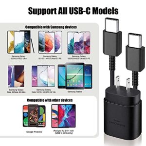 Type C Charger,with C to C Cable 6ft Super Fast Charger 2 Pack,Samsung Wall Charger for Galaxy S23 Ultra/s23/s23+/s22/s22 Ultra/s22+/s21 Ultra/s20 Ultra/Note 20/Note 10/z Fold 3, Super Fast Charging