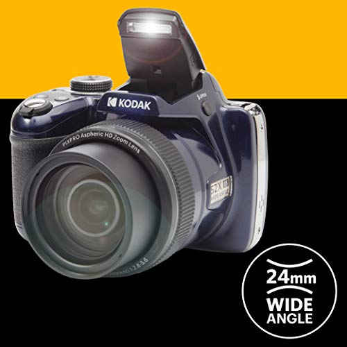 KODAK PIXPRO AZ528 Astro Zoom BSI-CMOS Bridge Digital Camera 16MP 52X 1080p Wi-Fi (Midnight Blue)