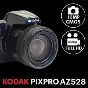 KODAK PIXPRO AZ528 Astro Zoom BSI-CMOS Bridge Digital Camera 16MP 52X 1080p Wi-Fi (Midnight Blue)